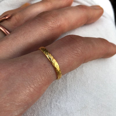 Natural Shape Solid Soft 24k Gold Ring - Etsy
