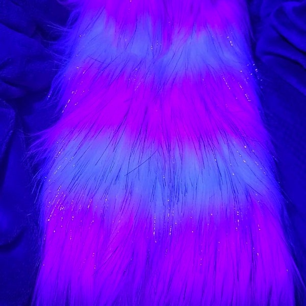 Sparkle Rave Fluffies Striped Candy Pink and White Furry Leg Warmers - Etsy