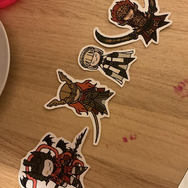 Elden Ring Pixel Chibi Stickers - Blaidd, Malenia, Melina, Messmer ...