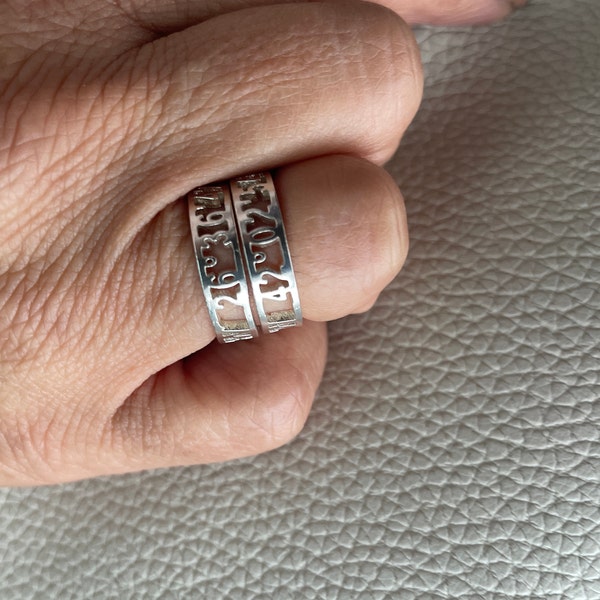 Coordinates Ring • Stacking Personalized GPS Ring • Latitude Longitude ...