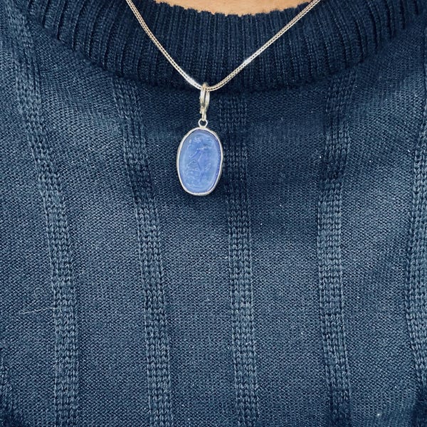 Venetian Glass Intaglio Virgin Mary Silver Ring: Tumble Ring, Vintage ...