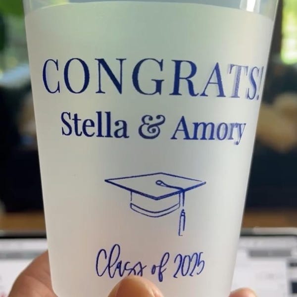 Personalized Wedding Cups: Frosted Shatterproof Party Drinkware - Etsy
