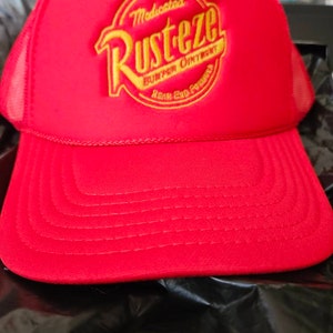 RUSTEZE Custom Trucker Adjustable Cap Disney Cars Hat Red Hat Lightning ...