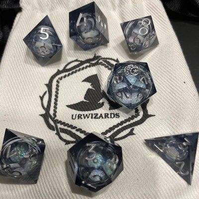 Full Set Handmade Resin Sharp Edge Dice Polyhedral Dice Set - Etsy UK