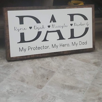 Dad Sign With Kids Names, Personalized Dad Sign, Sign With Kids Names ...