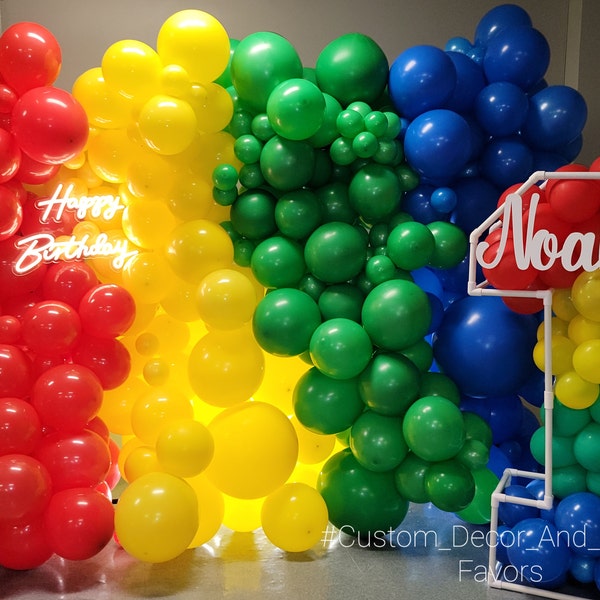 Number One 1 PVC Geometric Mosaic Template 5ft Balloon + Custom Height ...