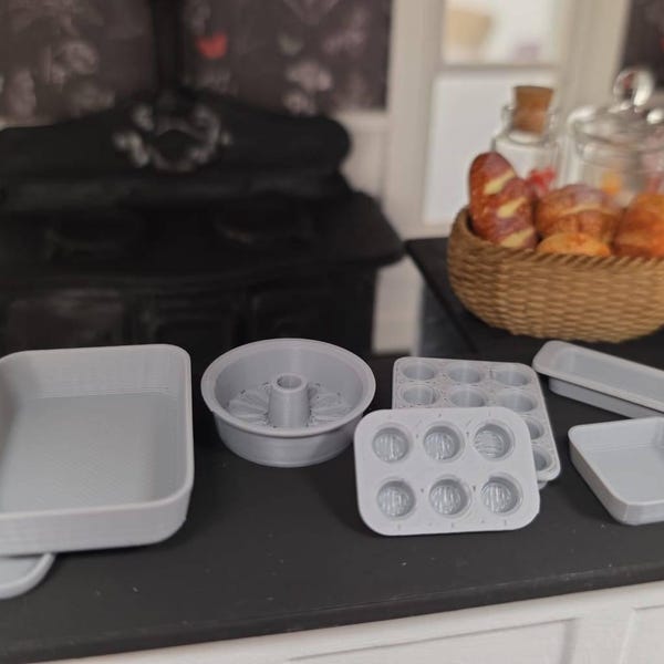 STL File - 1/12 Scale Miniature Baking Set Stl (5psc) for Dollhouses ...
