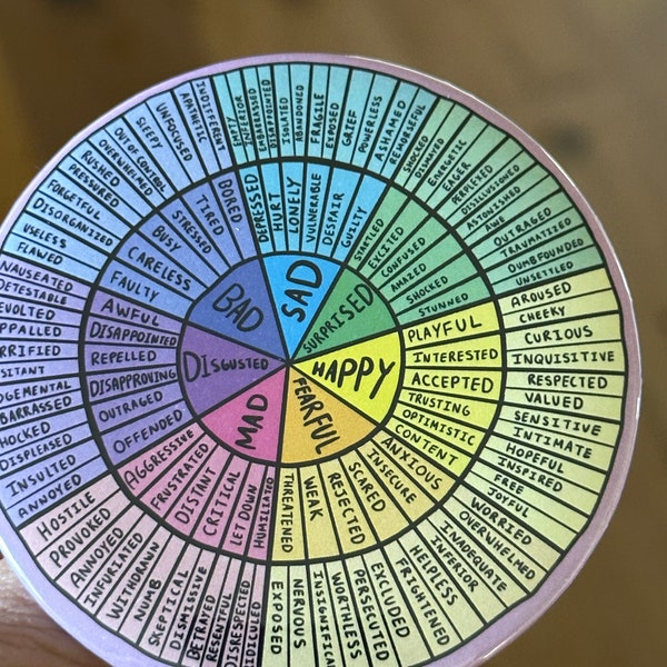 Feelings Wheel Pin, Emotions Wheel, Mental Health Pin, Therapy Tools ...