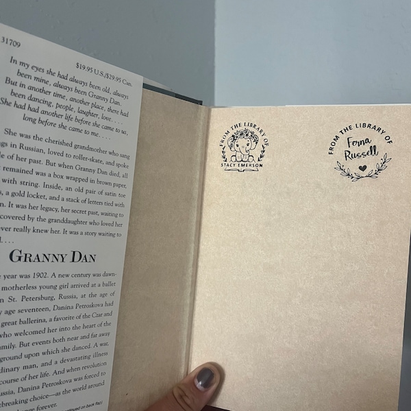 Custom Book Stamp. Self Ink or Wood Handle. Personalized With Your Name ...