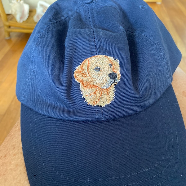 Golden Retriever Embroidered Hat, Baseball Cap, Animal, Dog Lover Gift ...