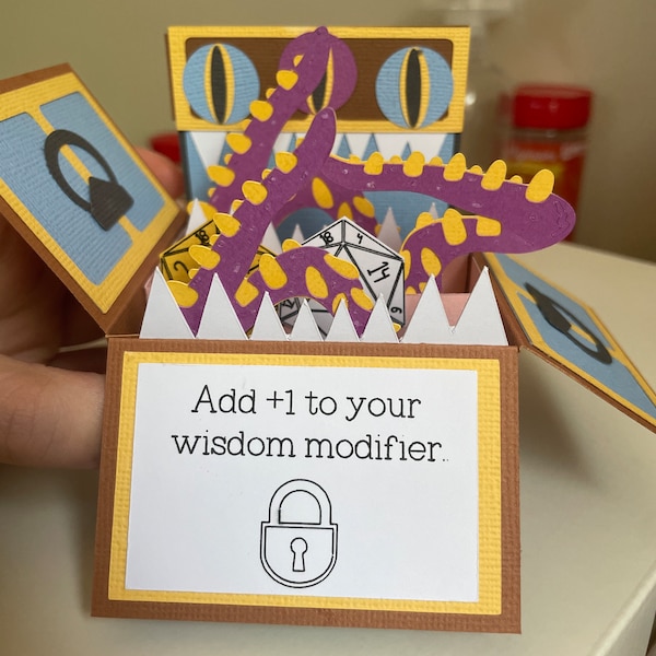 Dungeons and Dragons Mimic Birthday Card: Handmade Pop up Card - Etsy