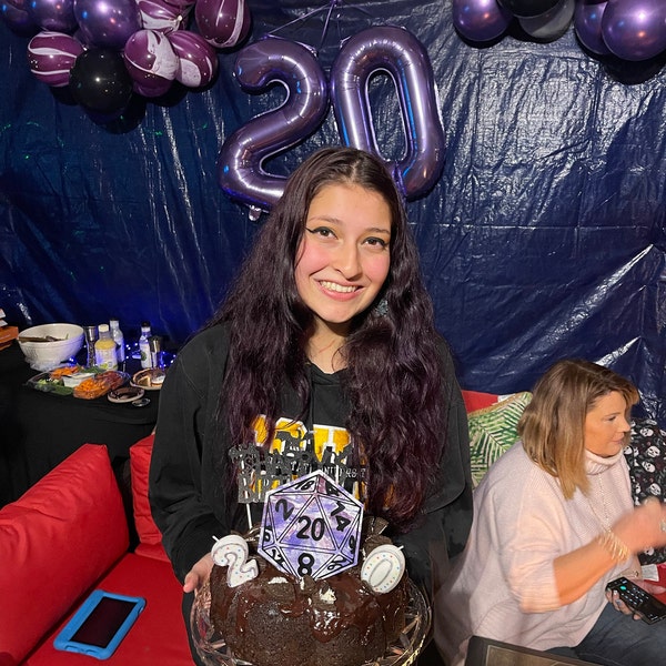 Custom Colors Marbled Effect D20 Cake Topper / Acrylic Cake Topper ...