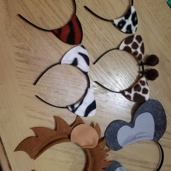 Jungle Safari Zoo Animals Theme Ears Headband Birthday Party Favor ...