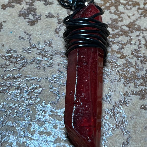 Raw Red Quartz Natural Stone Necklace- 925 Sterling Silver 18k Gold ...