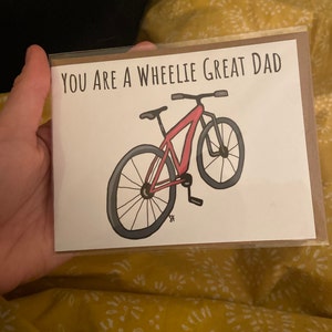 Wishing You A Wheelie Happy Birthday Bike Pun Greeting Card / - Etsy