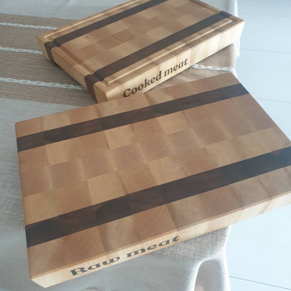 Personalised Maple End Grain Cutting Board, Custom Butcher Block ...