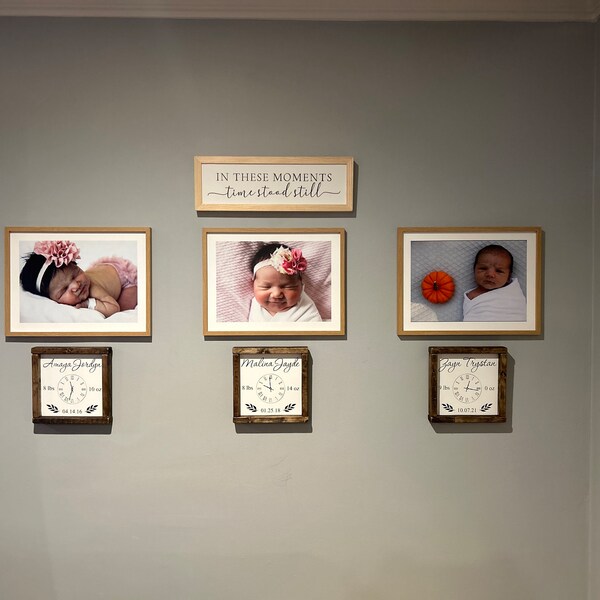 Birth Stat Clock Sign: Rustic Nursery Decor, New Mom Gift - Etsy