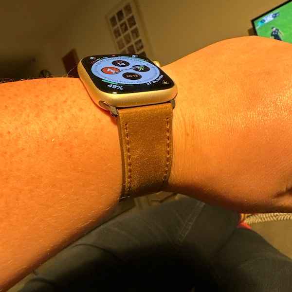 Personalised Leather Apple Watch Strap 38mm 40mm 41mm 42mm 44mm 45mm ...