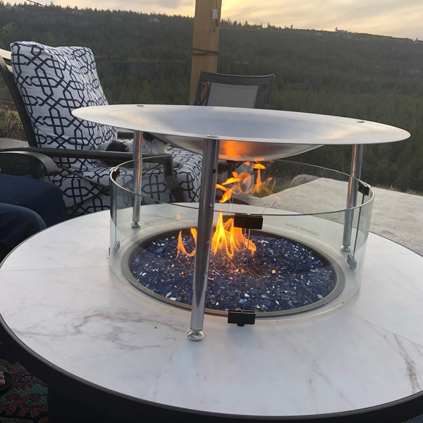 28" Fire Pit Heat Deflector / Reflector and Cover for Better Warmth ...