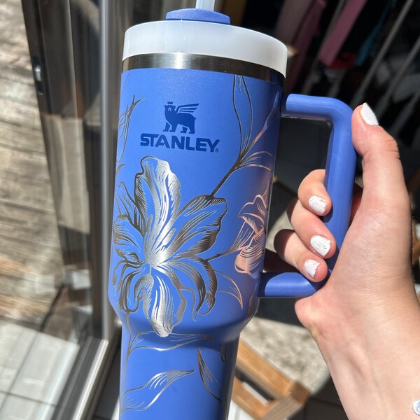 Stanley 40oz Travel Tumbler With Handle ~ Full Floral Wrap ~ Laser ...