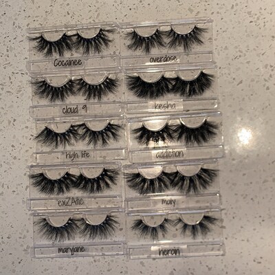 Eyelash Custom Name Case Stickers Labels Rectangle Clear Transparent ...