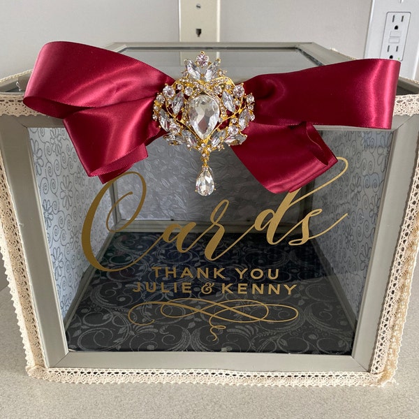 Custom Card Box Decal for Wedding Personalized Card Box Sticker Custom ...