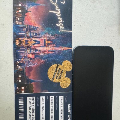 Disneyland Ticket, Disneyworld Ticket, Editable Ticket, Surprise Reveal ...