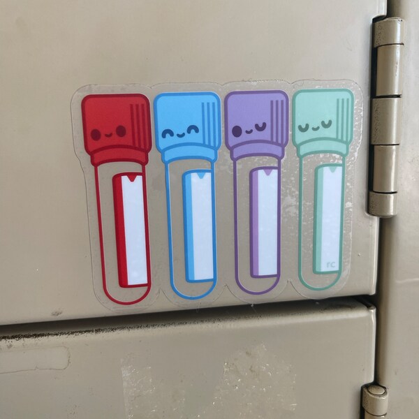 Transparent Blood Tube Vinyl Sticker, Phlebotomy Sticker, Biology ...