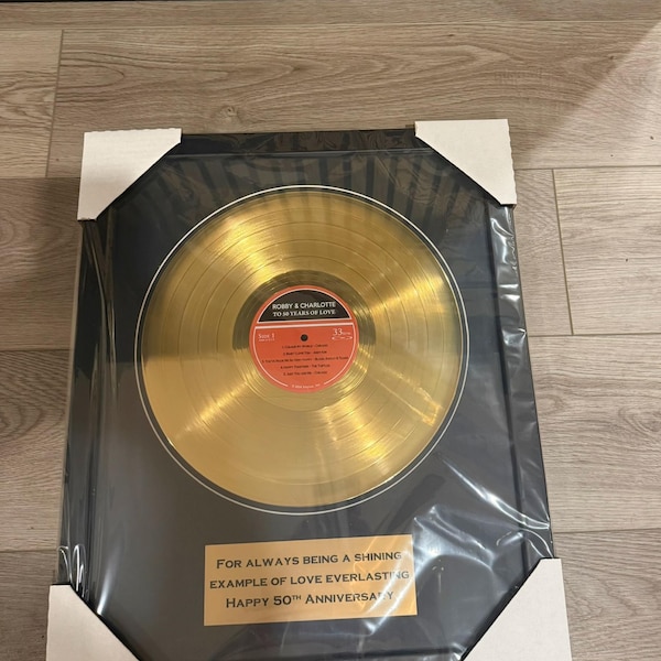PERSONALIZED Authentic Framed Gold Vinyl Record With Customized Plaque ...