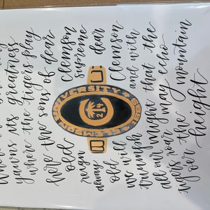 Clemson Ladies Ring Hand Lettered Print 8x10 - Etsy