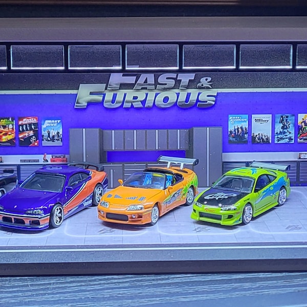 Fast & Furious Garage Theme LED Display Diorama - Etsy