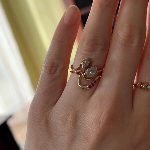 Solid Gold Sapphire Ring, 14k Gold Blue Engagement Ring for Women ...