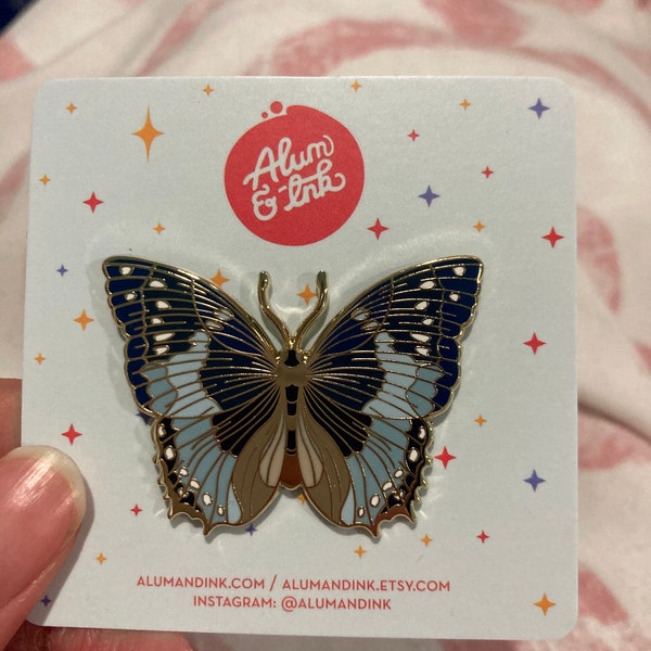 African Bluewing Butterfly Enamel Pin - Etsy