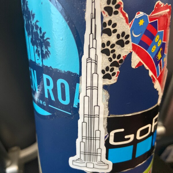 Burj Khalifa Vinyl Sticker UAE Sticker Architecture Building Gift Dubai ...