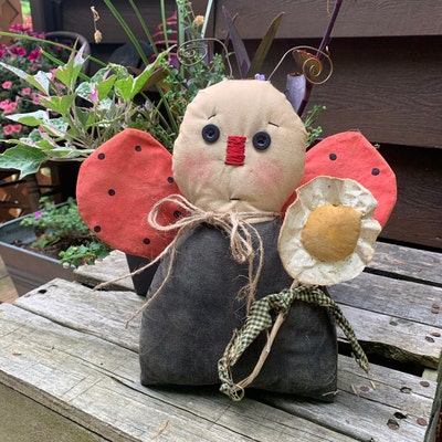 Lulu Ladybug Epattern...primitive Country Bug Spring Summer Cloth Doll ...