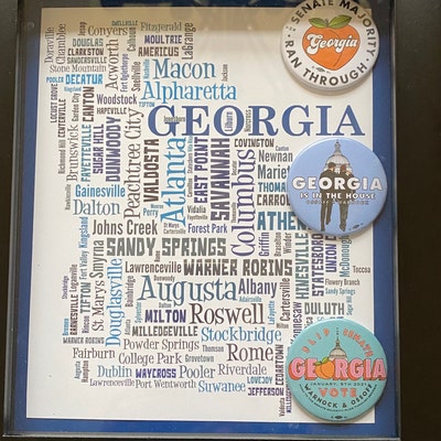 Georgia Map Art, Georgia Art Print, Georgia State Map, Georgia ...