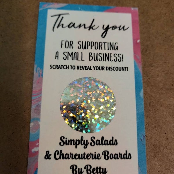 Small Business Scratch off Cards, Packaging Supplies, Thank You Scratch ...