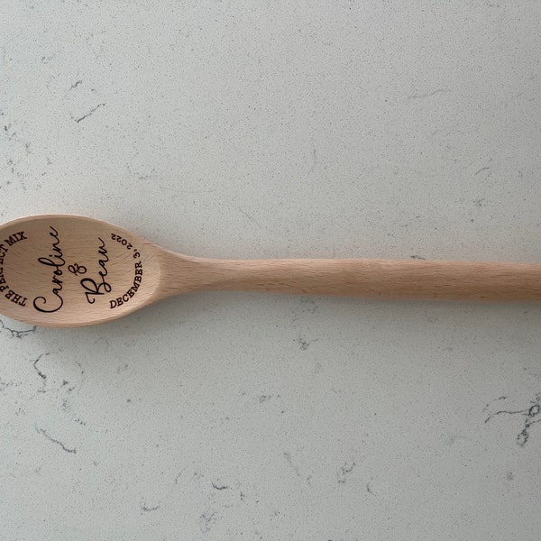 Wood Mixing Spoon the Perfect Mix | Personalized Name Wedding Gift ...