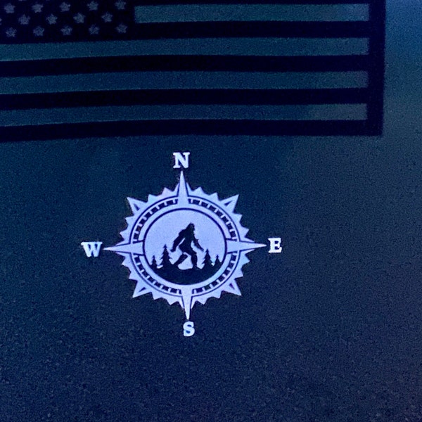 BIGFOOT Compass Vinyl Decal Sticker, Compass Rose, SASQUATCH Decal ...