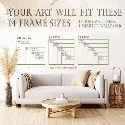 Wall Art Size Guide, Frame Sizes Guide, Poster Size Guide, Print Size Chart, Digital Print Size ...