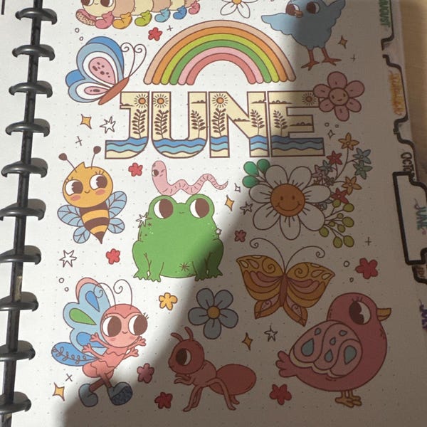 Retro Cartoon Printable Planner Pages, Cute Monthly Cover Pages, A5 A6 ...