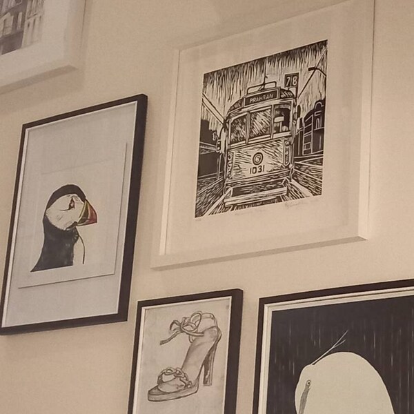 Linocut Print of a Melbourne Tram. - Etsy