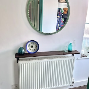 Solid Wood Radiator Shelf With Brackets Rustic Narrow Shelf for Hallway ...
