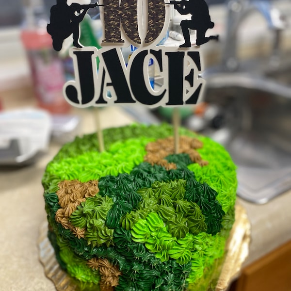 Army Themed 3D Birthday Cake Topper - Etsy