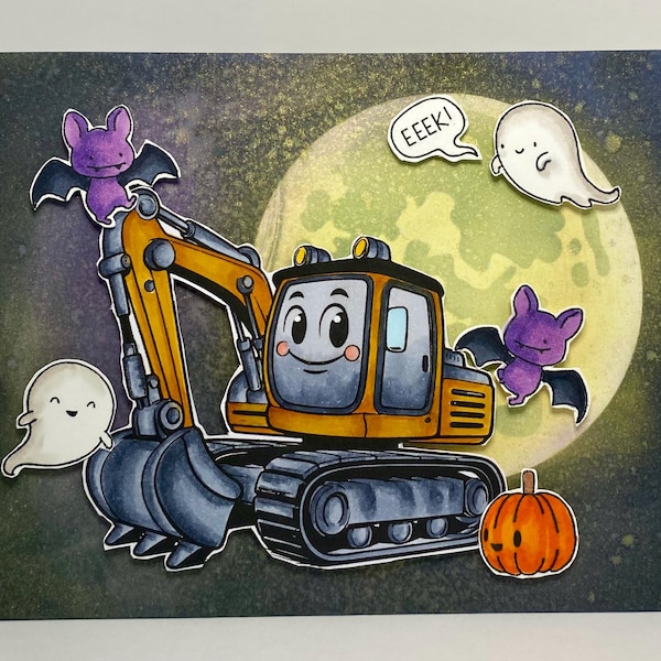 Cartoon Excavator | Vector - SVG PDF | Digital File | Transparent ...