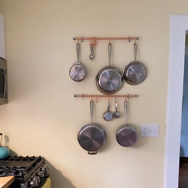 Pan Rail, Copper and Chrome-pan Rack-pan Rails-copper Pan Rack-copper ...