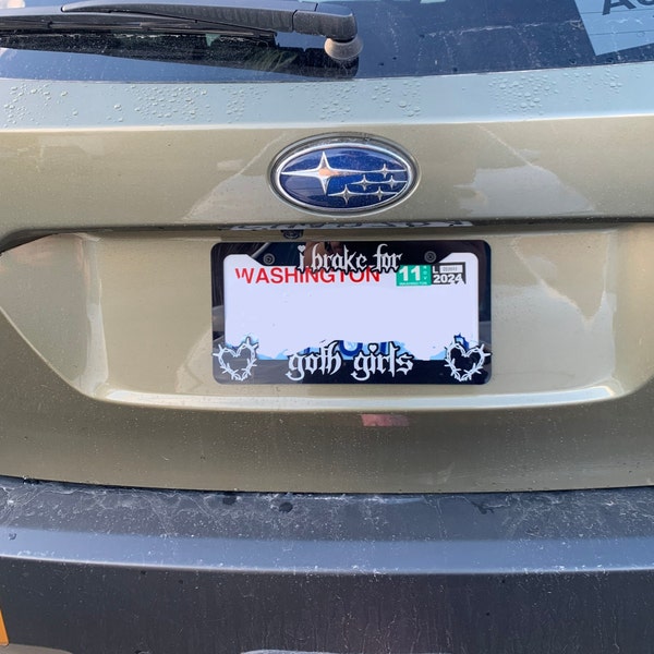 I Brake for Goth Girls CAR License Plate Frame Cover - Etsy