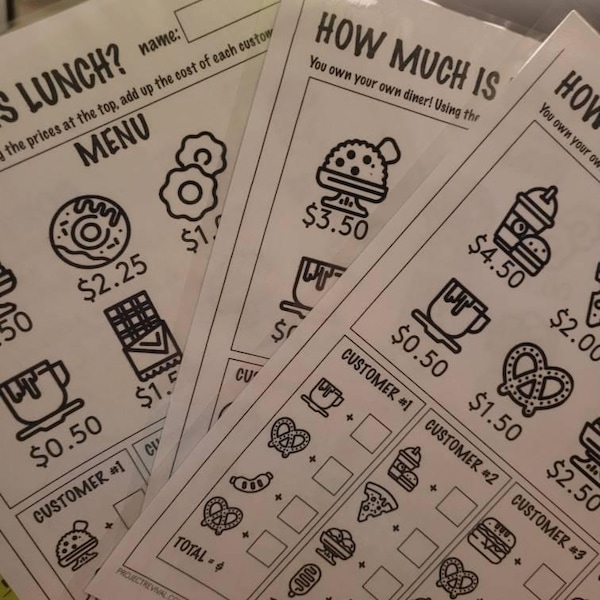 How Much is Lunch? Math Worksheet – Printable Addition Activity for 1st ...
