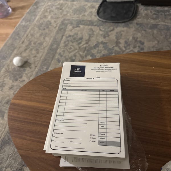 Custom 2-part Invoice Form 8.5 X 5.5 Inches - NCR 2-part Personalized ...