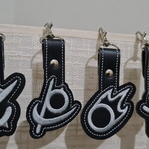 FFXIV Embroidered Job Icon Logo Soul Stone Keychain Fob Reaper - Etsy